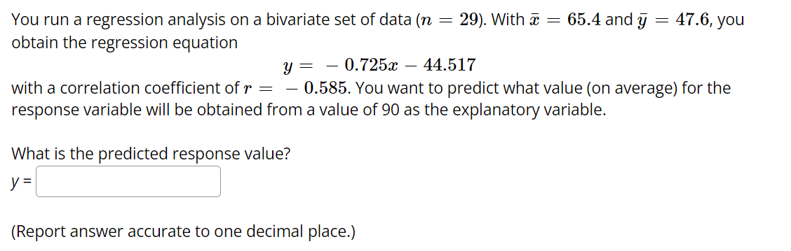 Solved = - You run a regression analysis on a bivariate set | Chegg.com