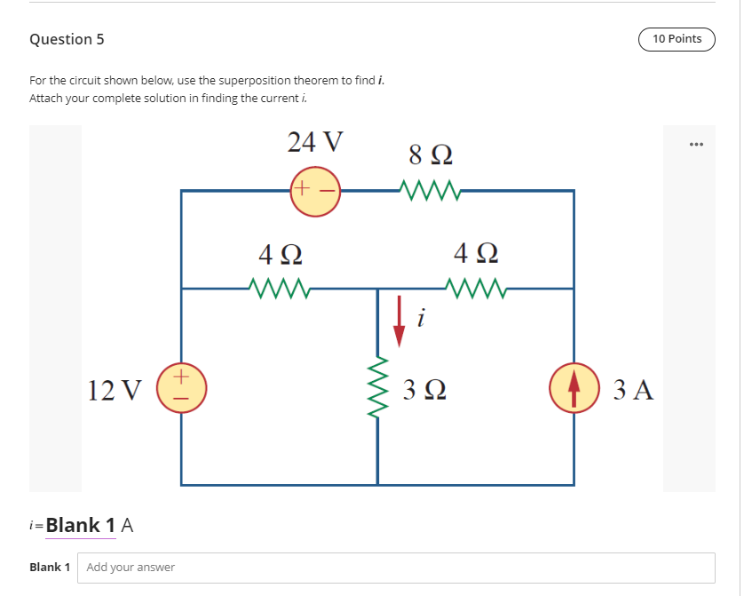 Solved For the circuit shown below, use the superposition | Chegg.com