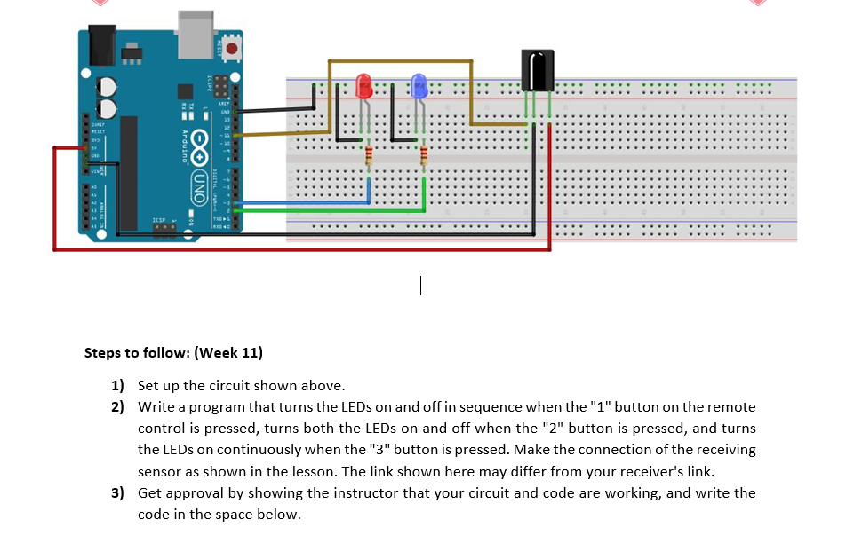 Steps to follow: (Week 11) 1) Set up the circuit | Chegg.com