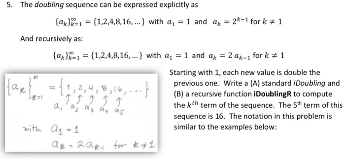 Solved The doubling sequence can be expressed explicitly as | Chegg.com