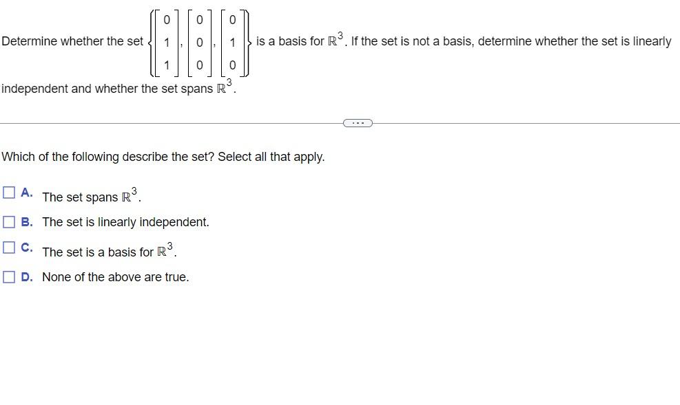Solved Determine whether the set | Chegg.com