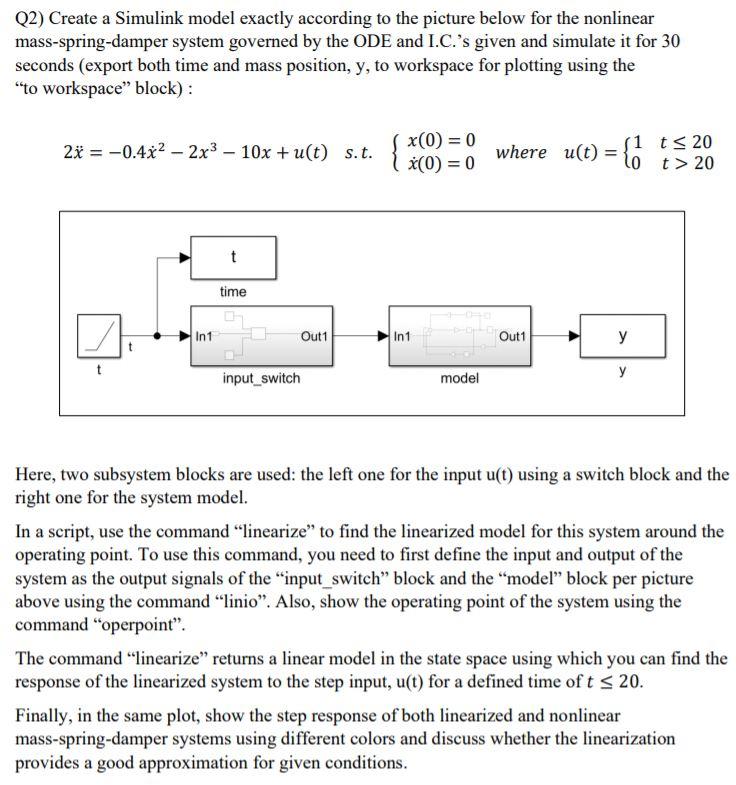 Q2) Create a Simulink model exactly according to the | Chegg.com