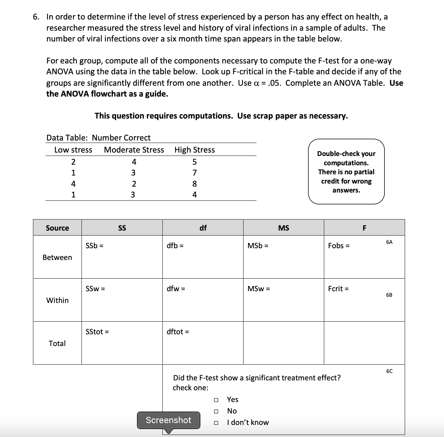 Solved For each group, compute all of the components | Chegg.com
