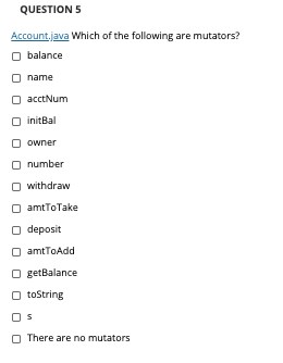 Solved { 01 public class Account 02 { 03 private double | Chegg.com