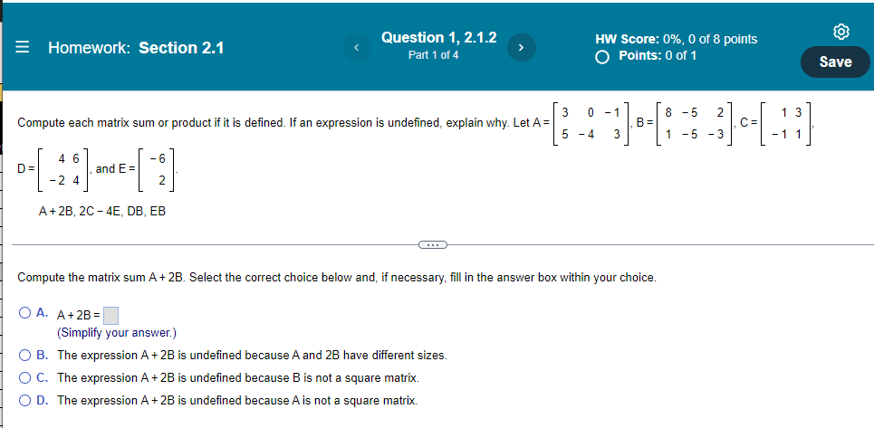 Solved Homework: Section 2.1 0-[-]-[1] and E= -24 A + 2B, | Chegg.com