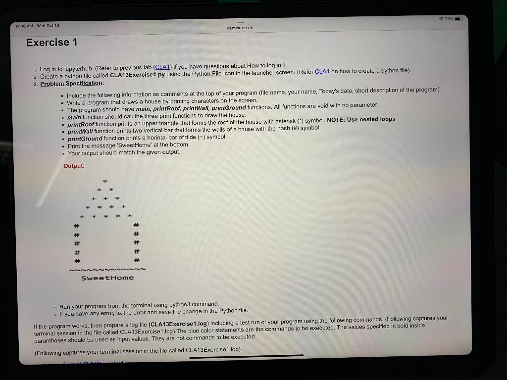 Solved 1. Log in to jupyterhub. (Refer to previous lab | Chegg.com