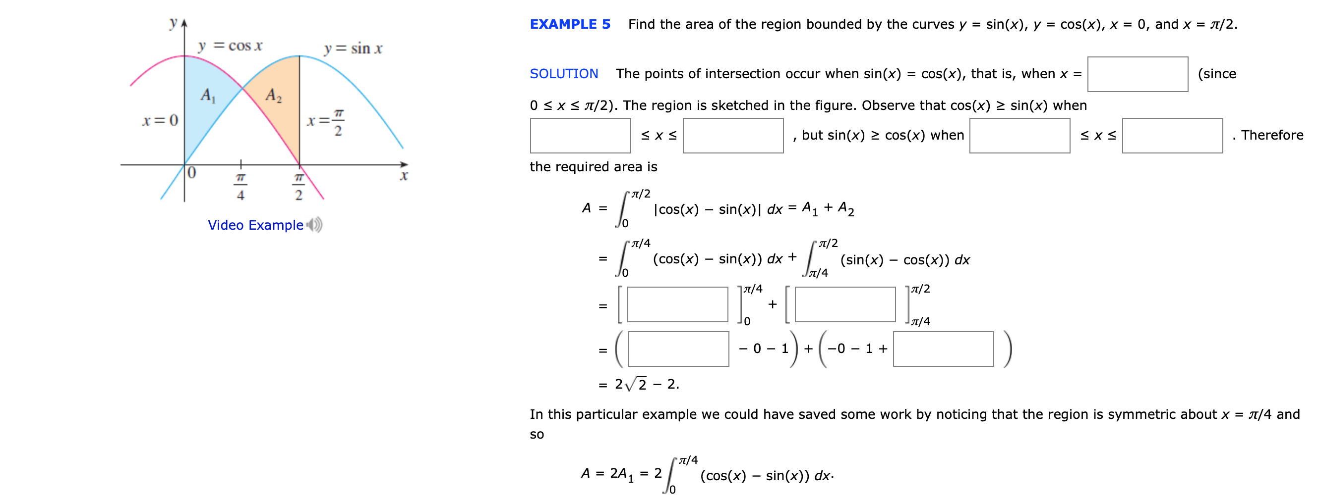Solved У. EXAMPLE 5 Find the area of the region bounded by | Chegg.com