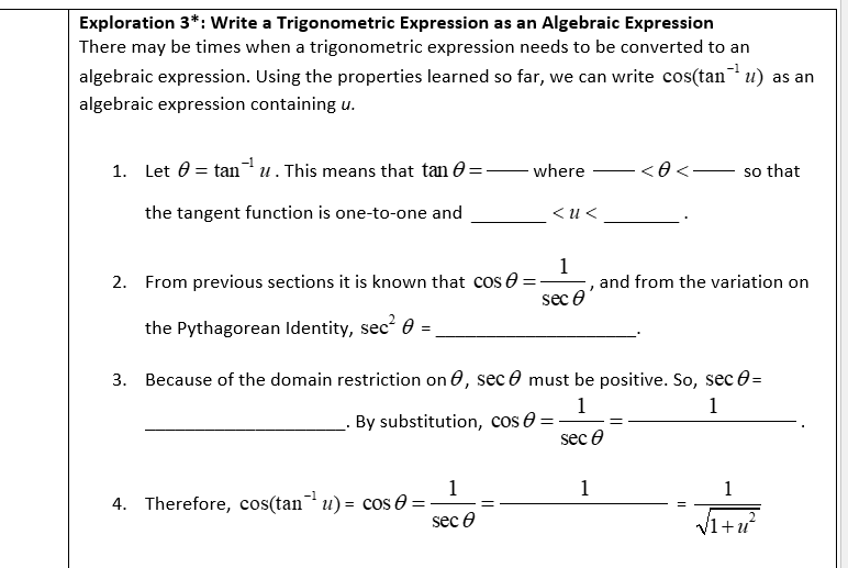 Solved Exploration 3*: Write a Trigonometric Expression as | Chegg.com