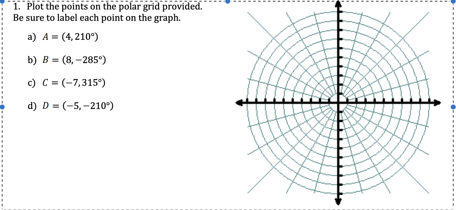 Solved 1. Plot the points on the polar grid provided. Be | Chegg.com