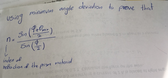 Solved Using minimum angle deviation to prove that n = | Chegg.com