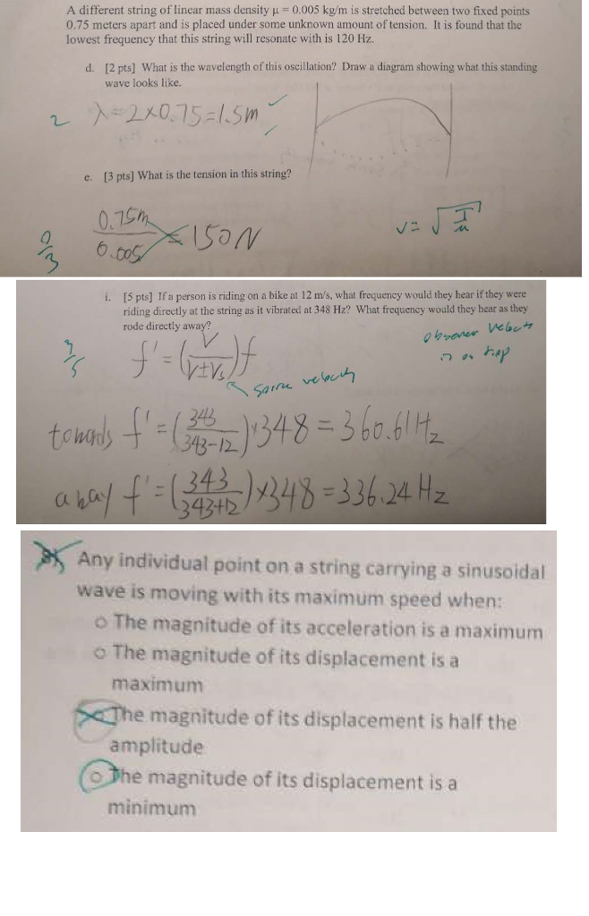 Solved A different string of linear mass density 0.005 kg/m | Chegg.com