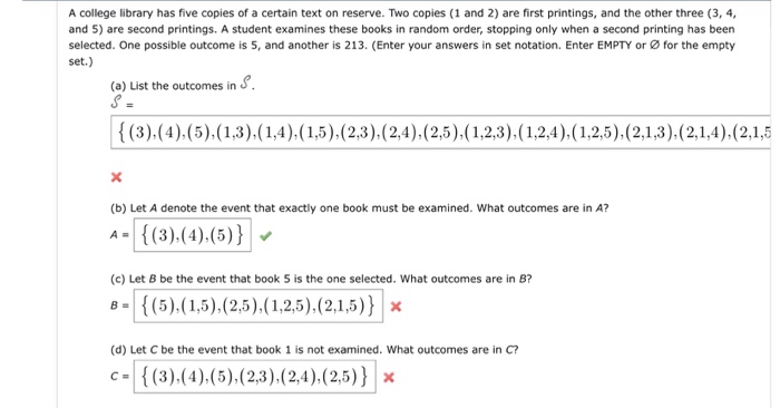Solved A college library has five copies of a certain text | Chegg.com