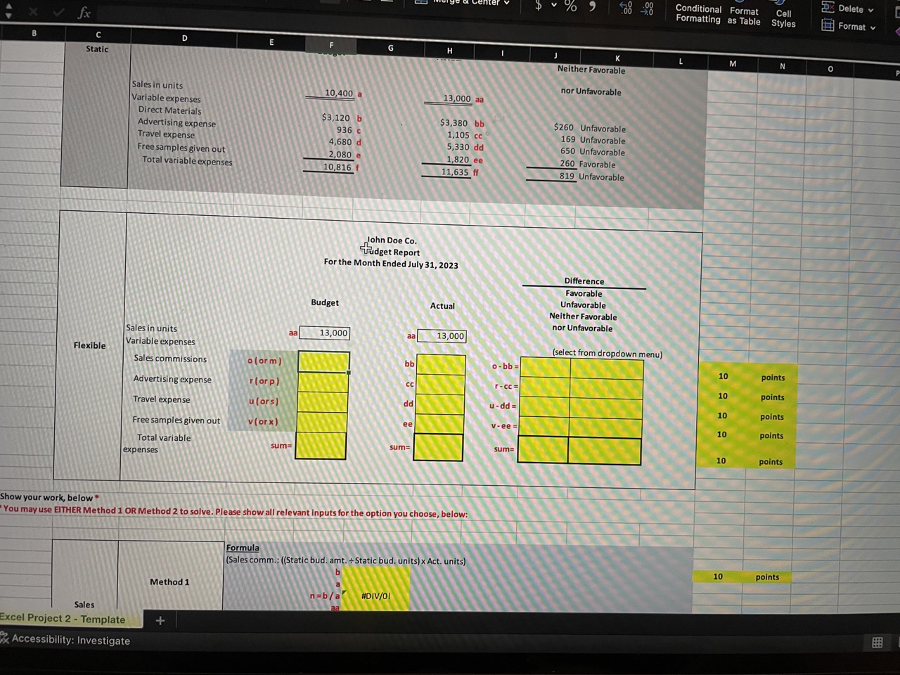 fill out blanks in yellow. use information from | Chegg.com