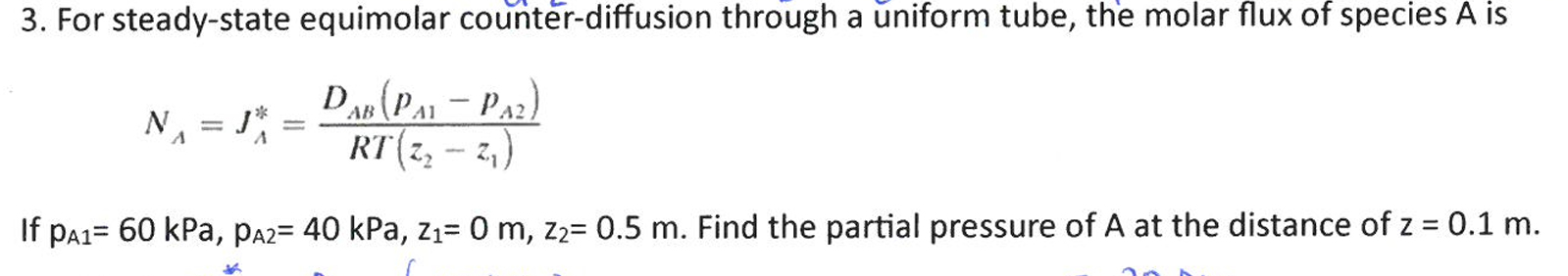 For steady-state equimolar counter-diffusion through | Chegg.com