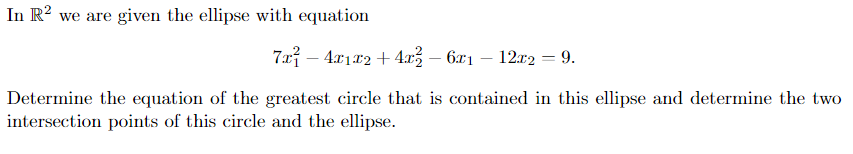 Solved In R2 we are given the ellipse with equation | Chegg.com