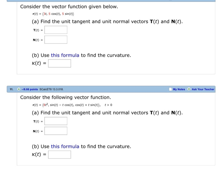 Solved Consider the vector function given below. r(t) (3t, 5 | Chegg.com