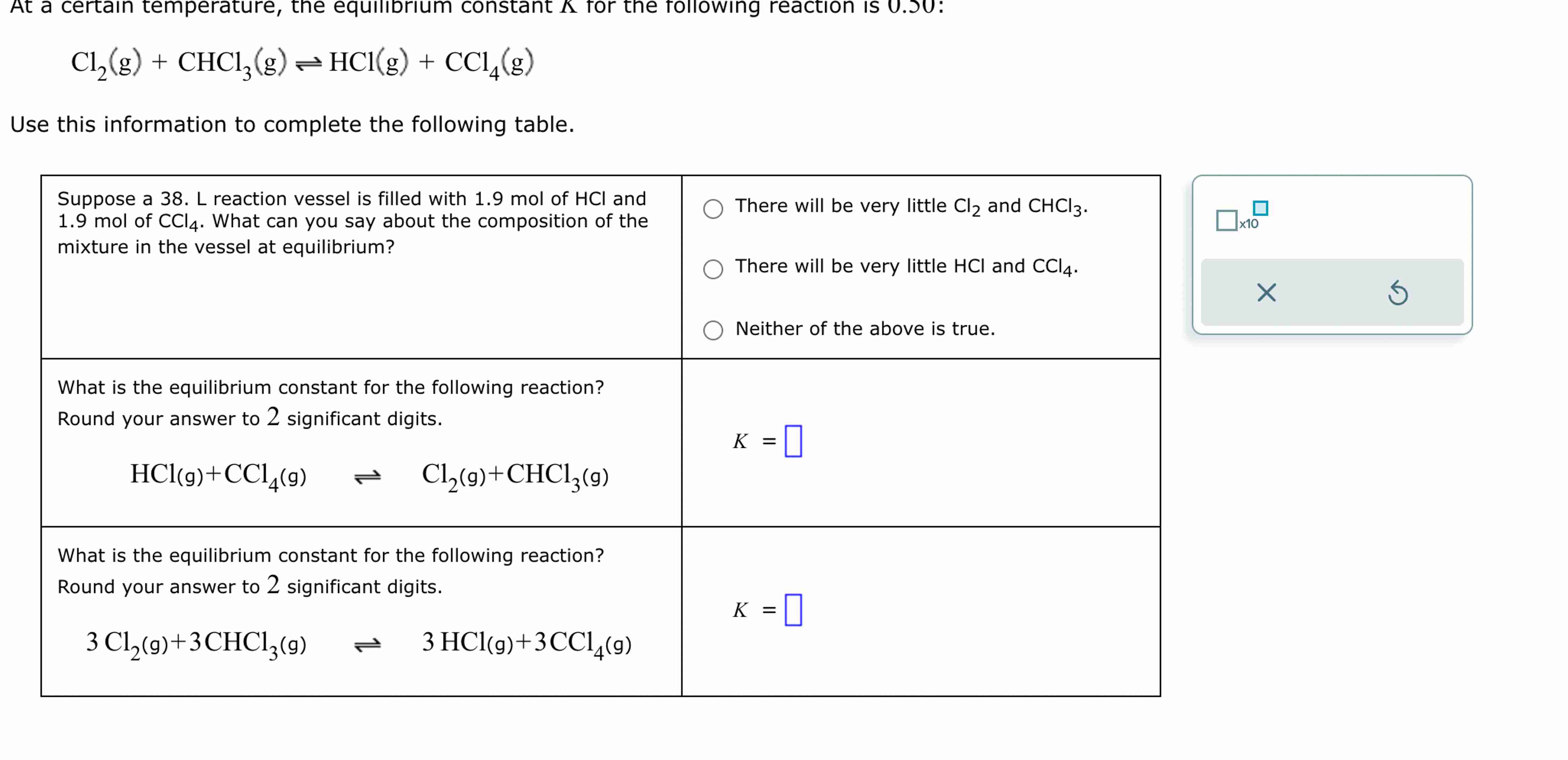 Solved Use this information to complete the following | Chegg.com