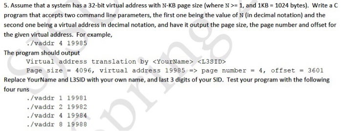 Solved 5. Assume that a system has a 32-bit virtual address | Chegg.com
