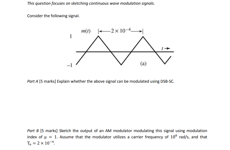 Solved This question focuses on sketching continuous wave | Chegg.com