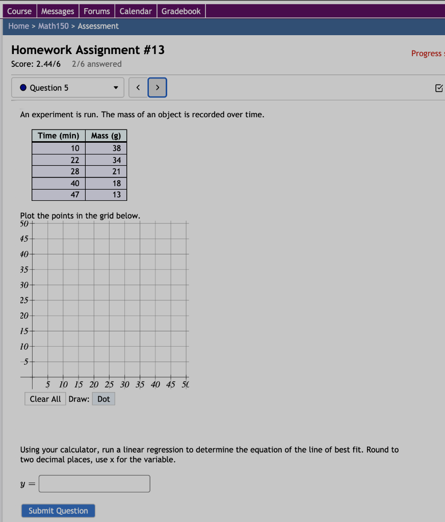 Solved Course Messages Forums Calendar Gradebook Home > | Chegg.com