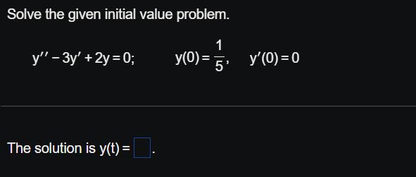 Solved Solve the given initial value problem. | Chegg.com
