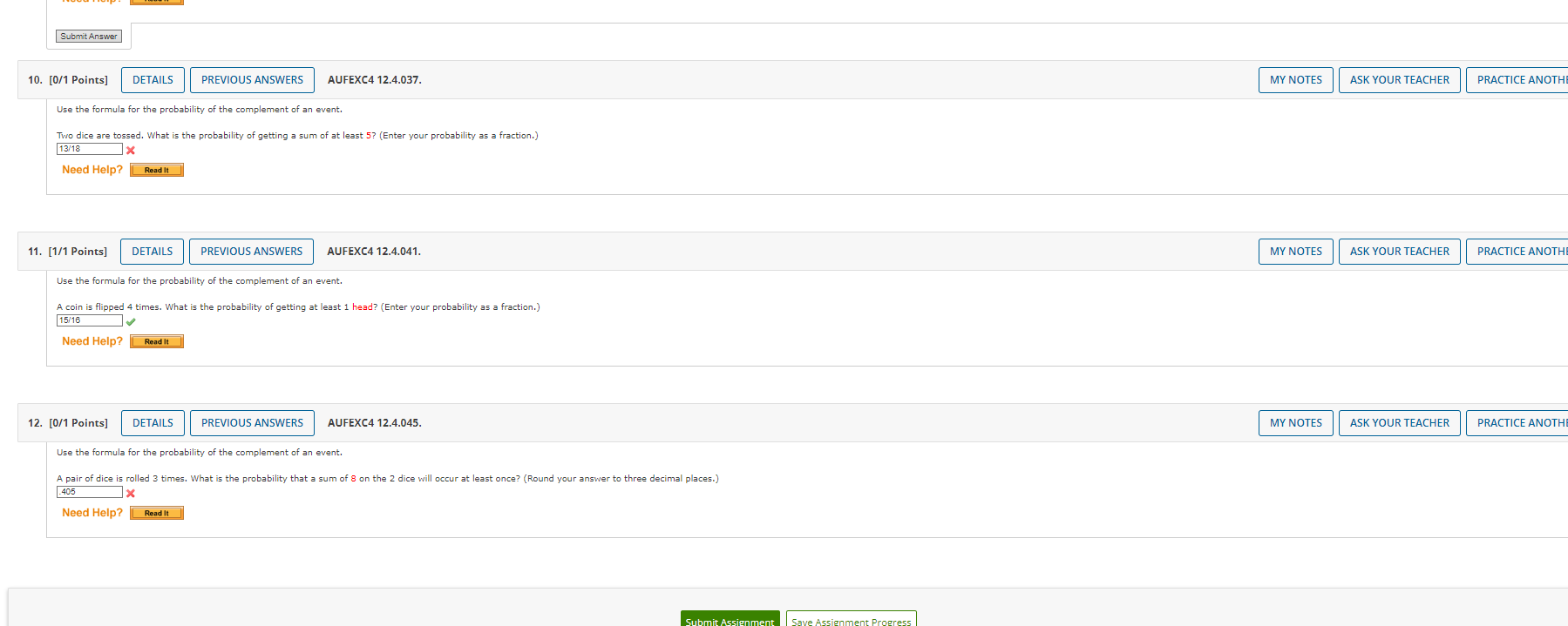 Solved Use the formula for the probability of the complement | Chegg.com