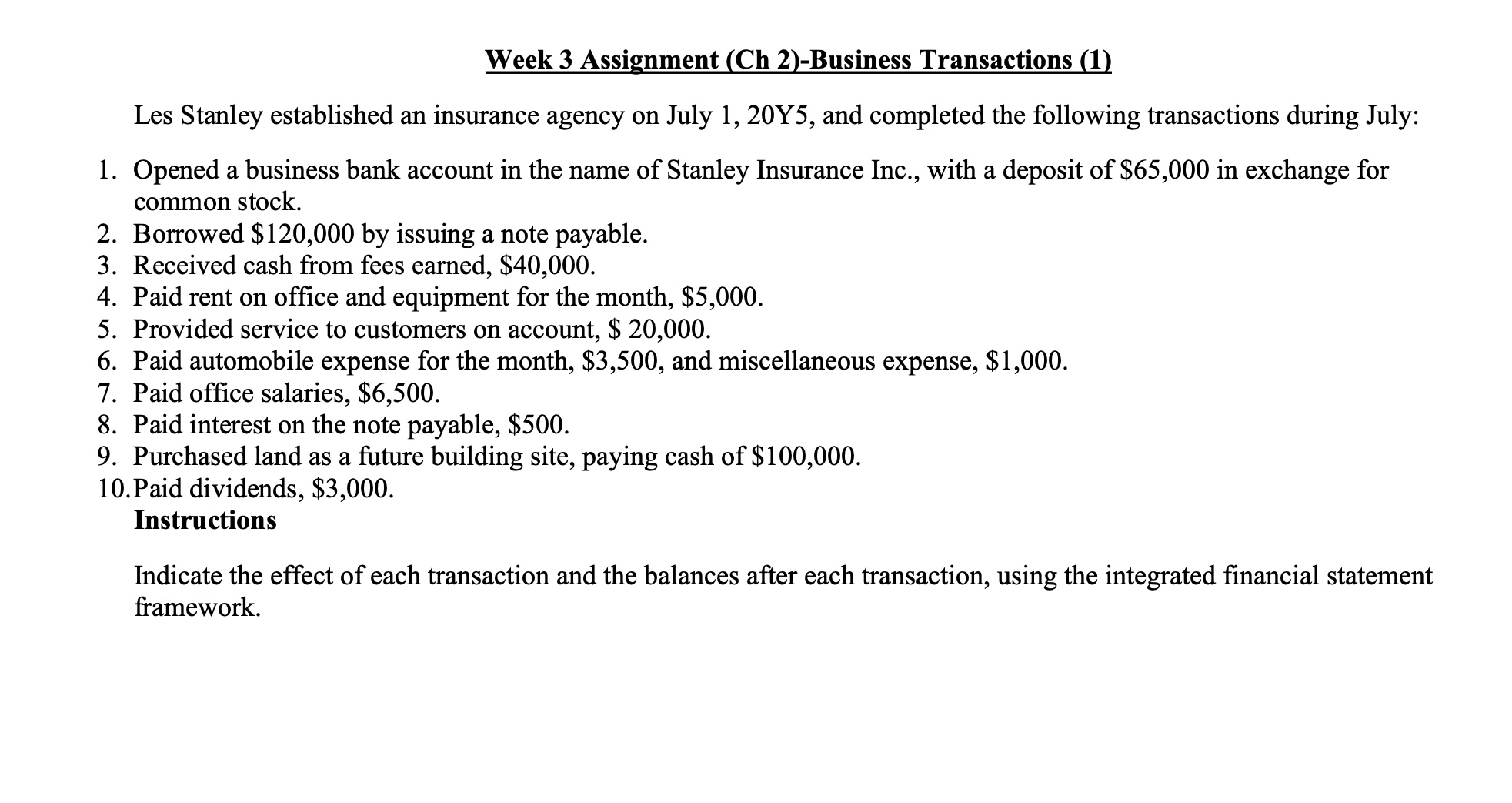 Instructions: The following information is for | Chegg.com