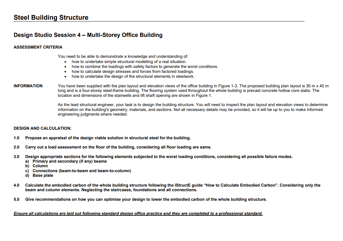 Solved Design Studio Session 4 - ﻿Multi-Storey Office | Chegg.com