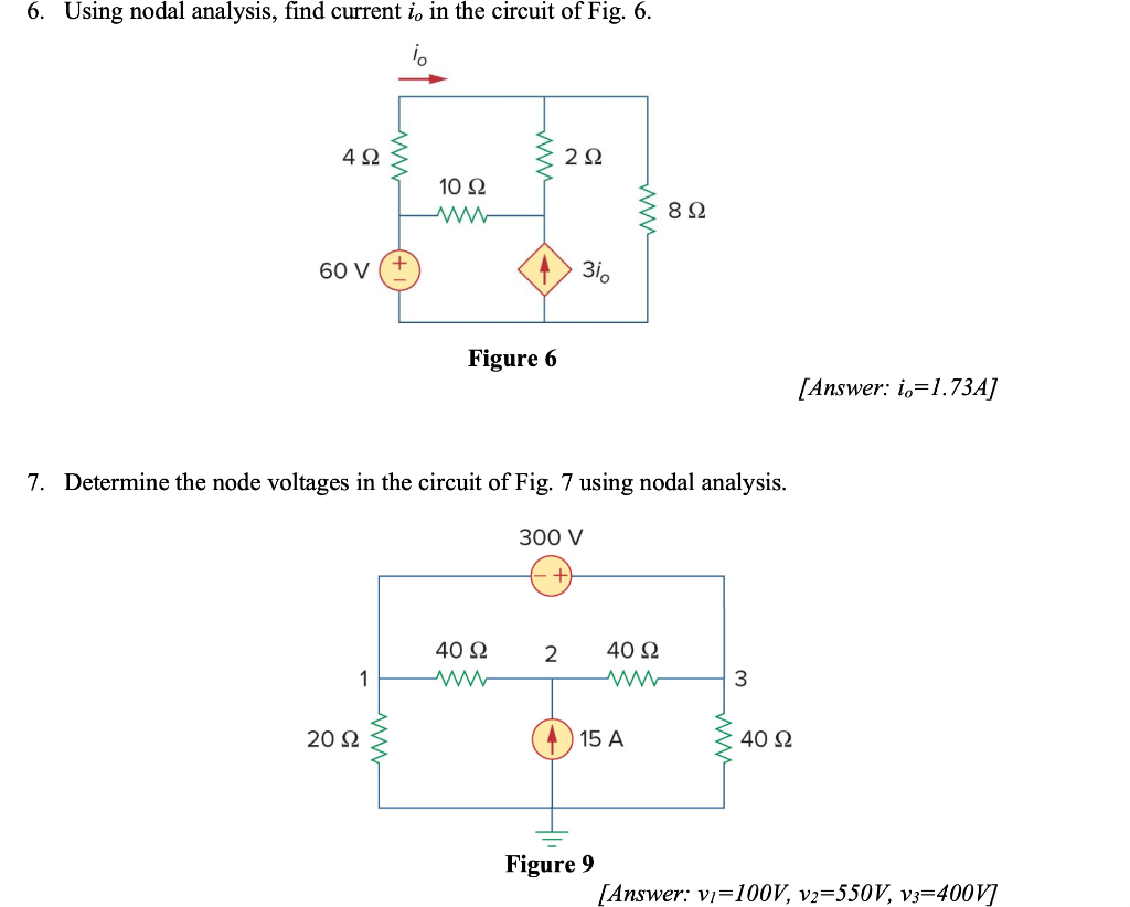 Solved 6. Using nodal analysis, find current i, in the | Chegg.com