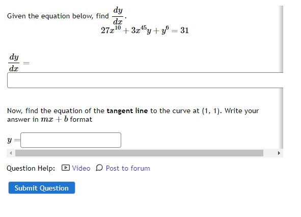 Solved Given the equation below, find \\( \\frac{d y}{d x} | Chegg.com