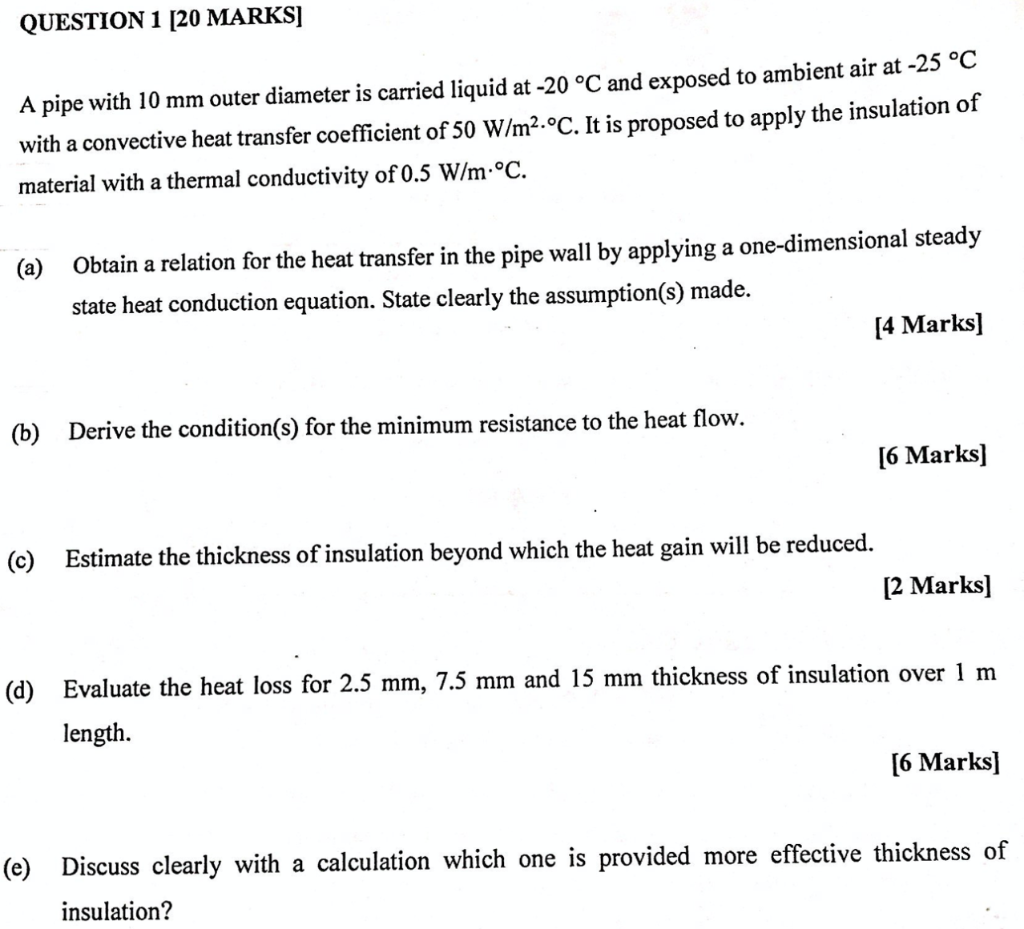 Solved Hai can anyone help me on this question heat transfer | Chegg.com