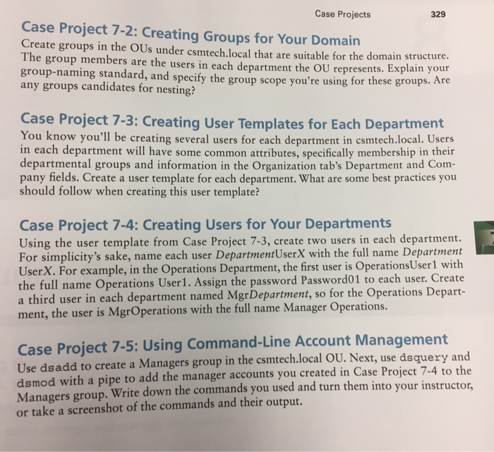 Solved Case Project 7 1 Creating An Ou Structure Ase 6036