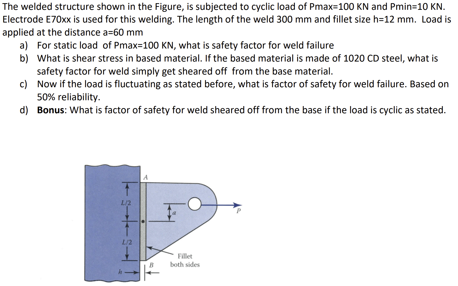 Solved The welded structure shown in the Figure, is | Chegg.com