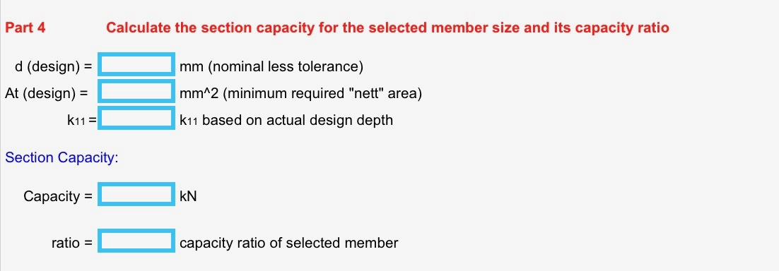 Solved PROBLEM: You are required to design a primary tension | Chegg.com