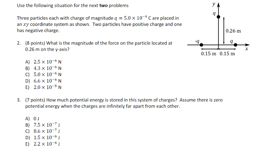 Solved Three particles each with charge of magnitude | Chegg.com