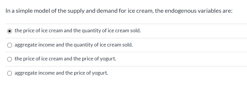 Solved In a simple model of the supply and demand for ice | Chegg.com