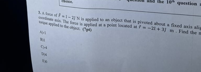 Solved A force of vec(F)=hat(ı)-2hat(ȷ)N ﻿is applied to an | Chegg.com