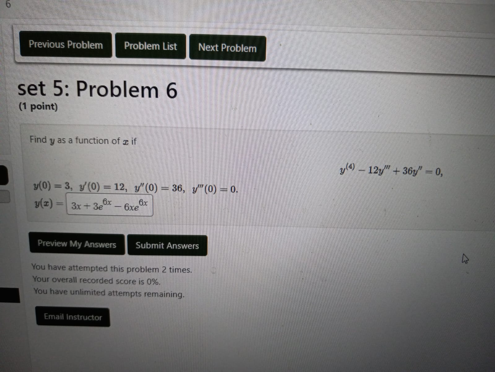 Solved Set 5 Problem 6 1 Point Find Y As A Function Of X