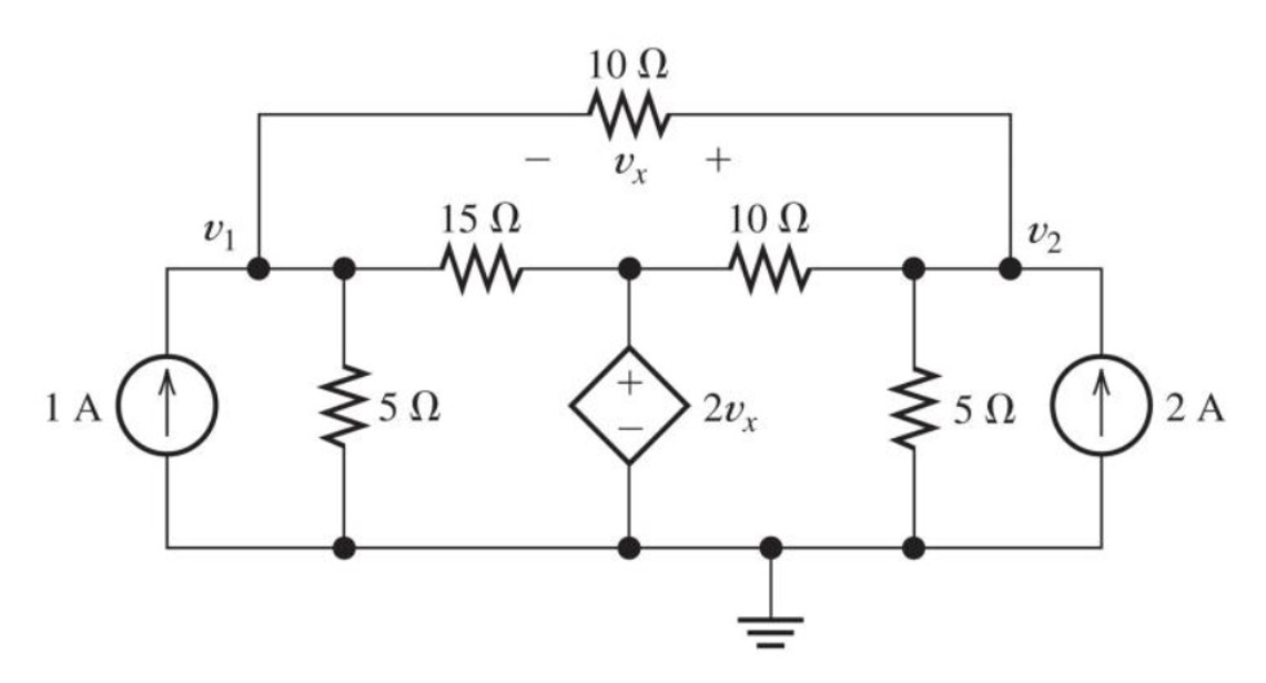 Solved Use node-voltage analysis to find the node voltages | Chegg.com