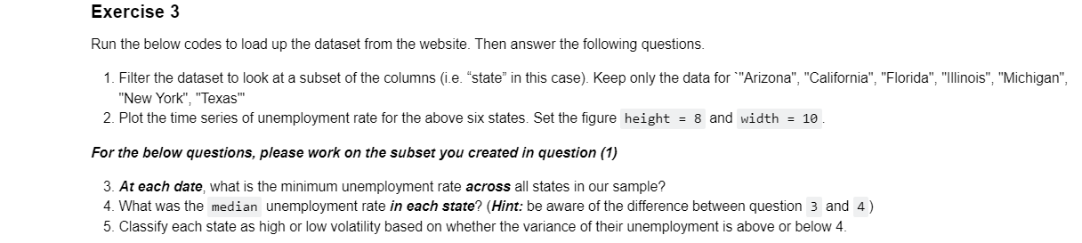 Run the below codes to load up the dataset from the | Chegg.com