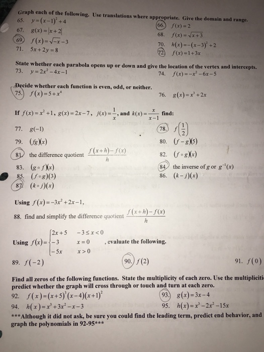 Solved Graph each of the following. Use translations where | Chegg.com