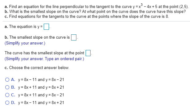 Solved a. Find an equation for the line perpendicular to the | Chegg.com