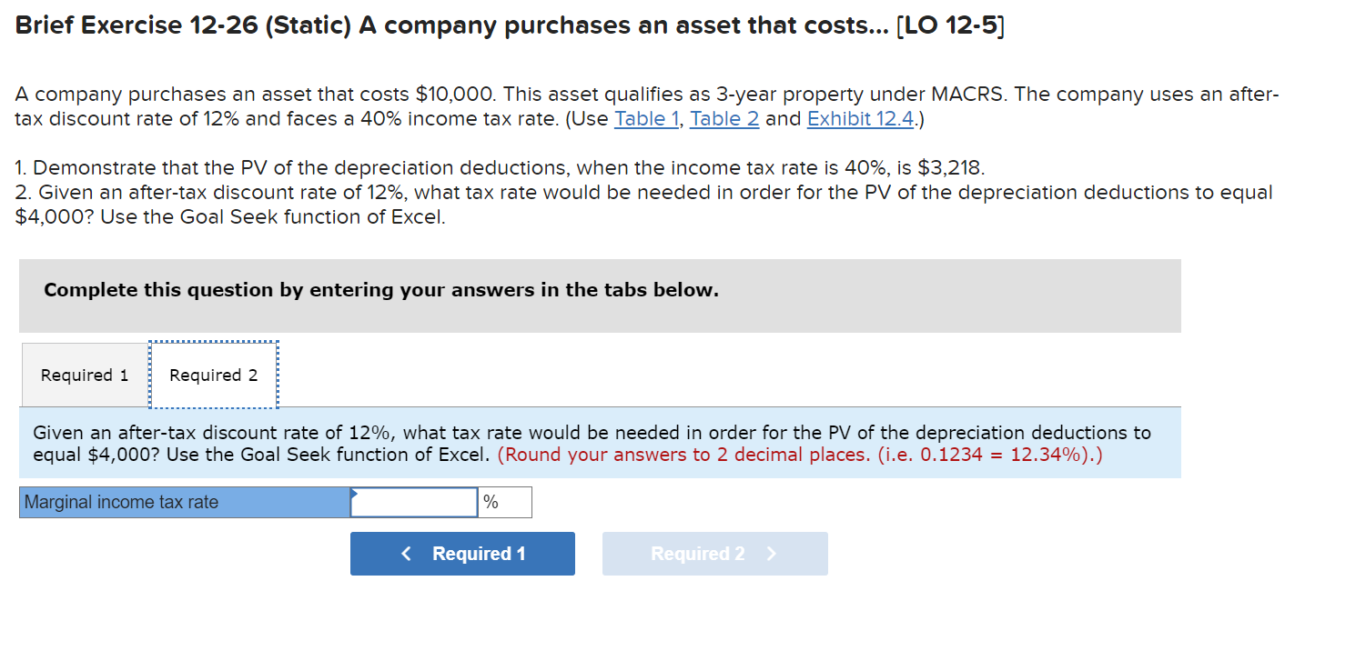 Solved Brief Exercise 12-26 (Static) A company purchases an | Chegg.com