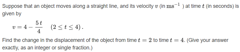 Solved Suppose That An Object Moves Along A Straight Line