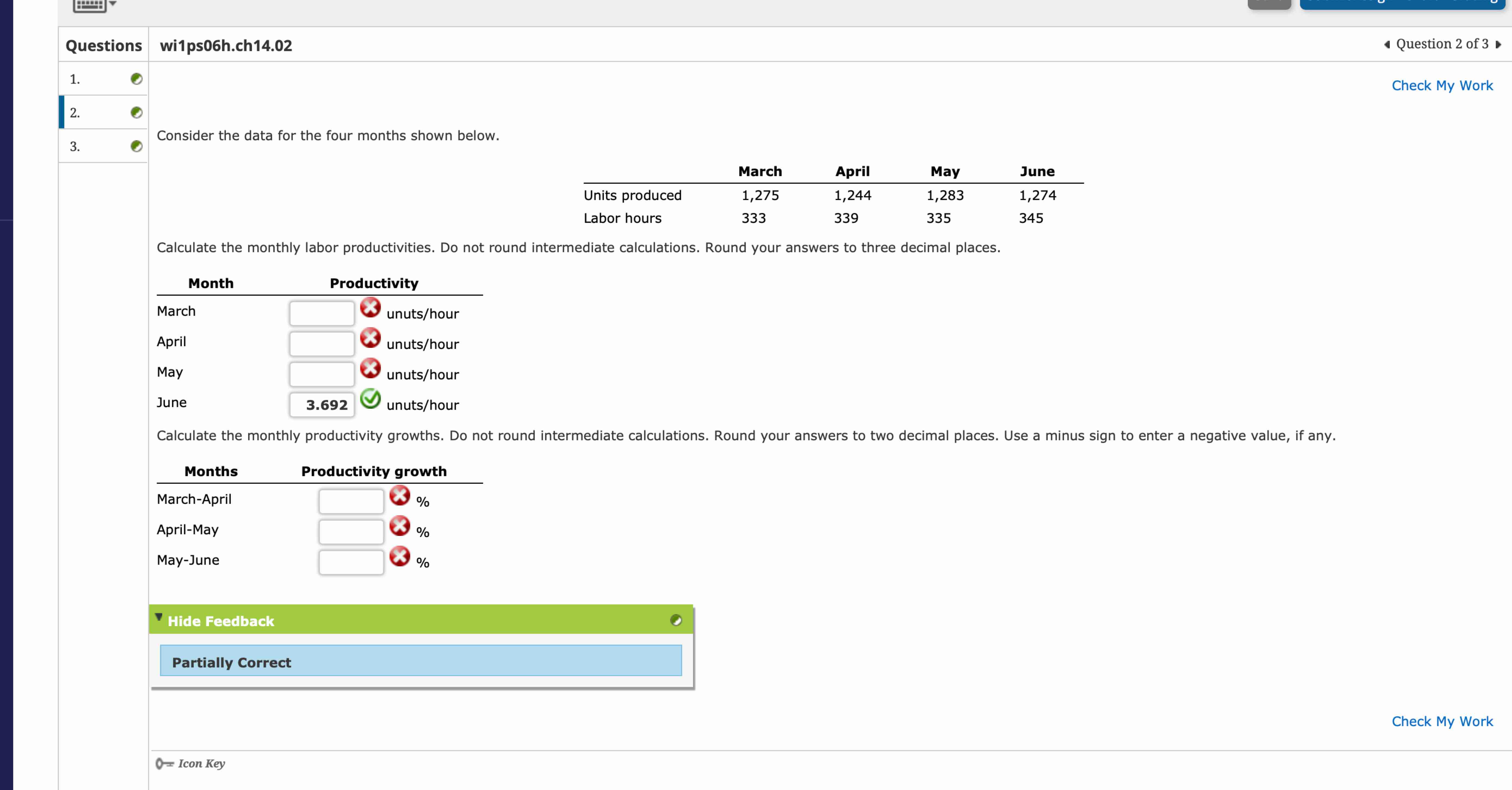 Solved Calculate the monthly labor productivities. Do not | Chegg.com
