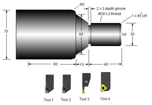 Solved write a CNC program to turn, finish , and thread the | Chegg.com