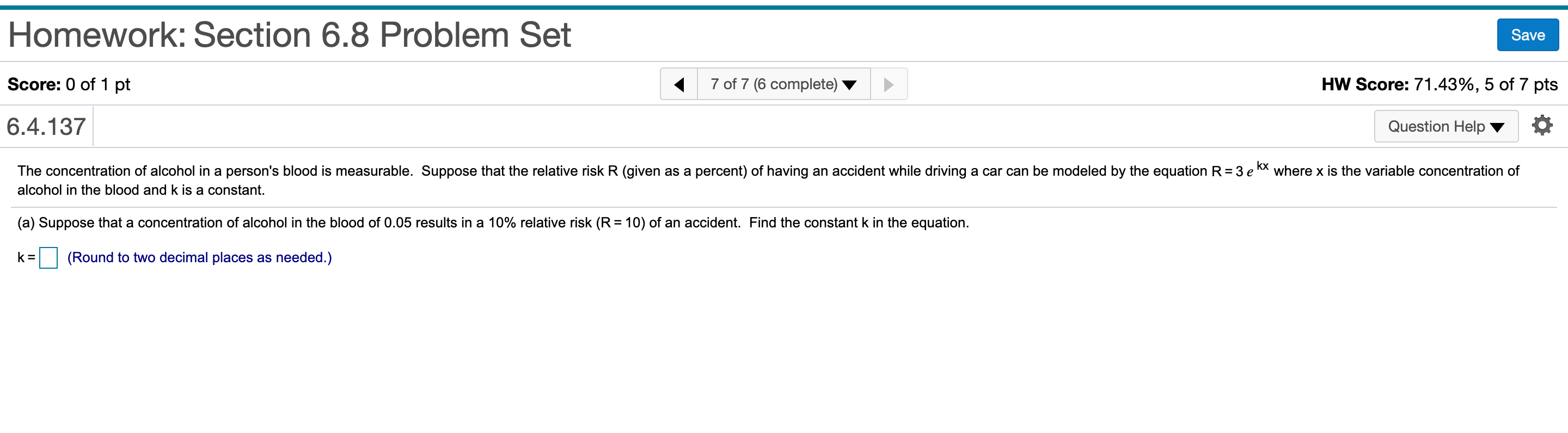 Solved Homework Section 6 8 Problem Set Save Score 0 Of 1