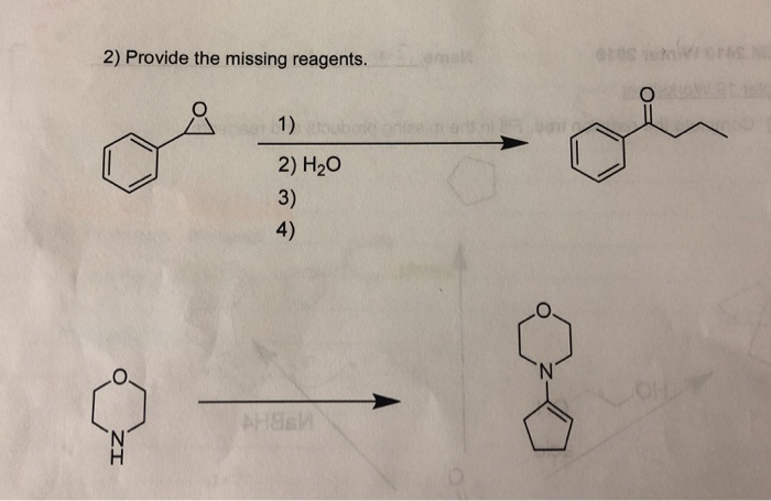 Solved 2) Provide the missing reagents. 1) 2) H20 3) 4) | Chegg.com