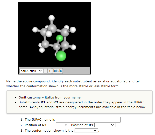 Solved part 1: The IUPAC name is part 2: Position of | Chegg.com