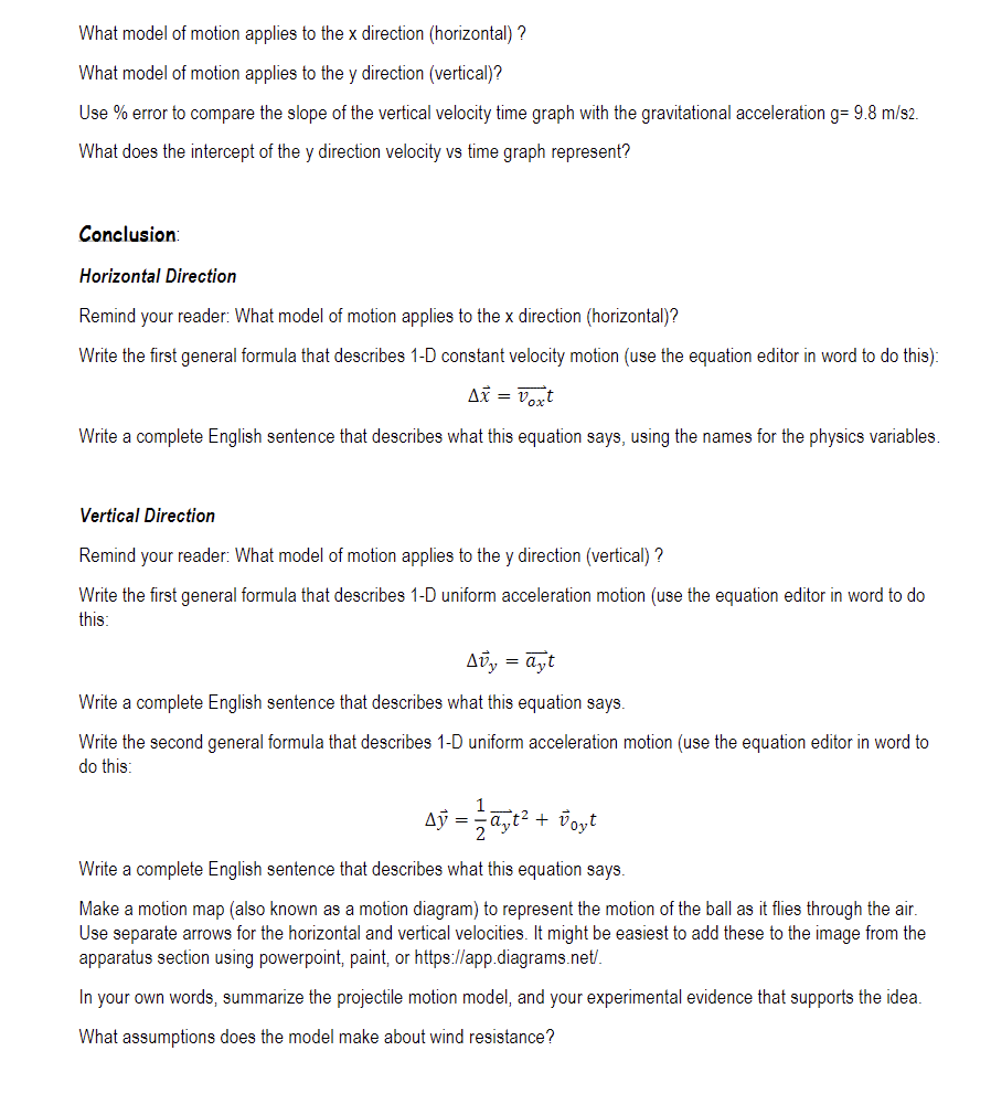 Solved 2D Kinematics Lab: Understanding Projectiles | Chegg.com